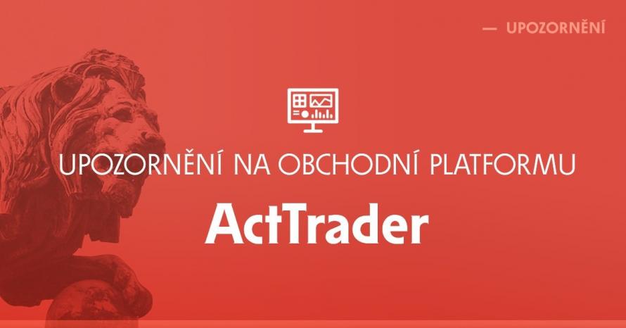 Platforma ActTrader působí v Česku bez povolení, upozorňuje ČNB ...